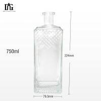 China Sealing Type Cork 700ml 375ml 500ml Glass Bottle for Whiskey Liquor Square Vodka for sale