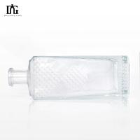 China Sealing Type Cork 700ml 375ml 500ml Glass Bottle for Whiskey Liquor Square Vodka for sale