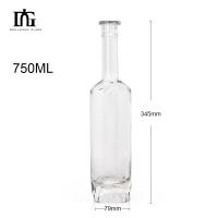 China Base Material Glass 750ml/700ml Spirits Wine Bottles for Rum Whisky Vodka Gin Liquor for sale