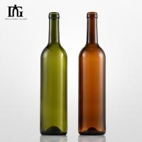 China 750ml Cork Cap Glass Wine Bottle for Carbonated Drinks in Antique Green Color Customized for sale