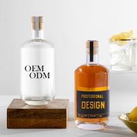 China 375ml Transparent Round Empty Super Flint Glass Liquor Wine Whisky Vodka Tequila Bottle for sale