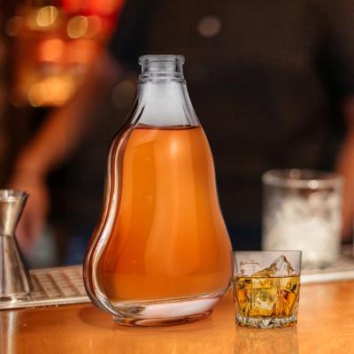 China Glass Whiskey Bottle 500ml 750ml 1000ml Base Material glass Cap type cork screw both for sale