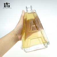 China Body Material Glass Unique Custom A Shape Clear Glass Spirit Drink Bottle 500ml 700ml for sale