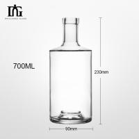 China 375ml 500ml 750ml Glass Wine Bottle Unique Transparent Bottle with Cork and Screw Cap for sale