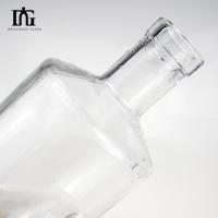 China 375ml 500ml 750ml Glass Wine Bottle Unique Transparent Bottle with Cork and Screw Cap for sale