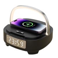 China Wireless Fast Charger with Night Light Bluetooth Speaker and Alarm Clock 9V/2A Input for sale
