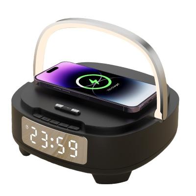 China Wireless Fast Charger with Night Light Bluetooth Speaker and Alarm Clock 9V/2A Input for sale
