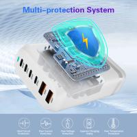 China 160W 4USB 2USB-C Ports PD Fast Desktop Charger For MacBook And Laptop Power Charging for sale