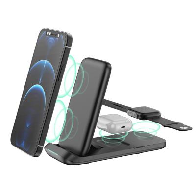 China Black 15W Wireless Charger Stand Magnetic Quick Charging for iPhone Multifunctional for sale