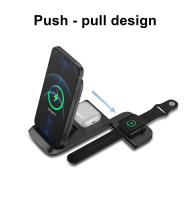 China Black 15W Wireless Charger Stand Magnetic Quick Charging for iPhone Multifunctional for sale