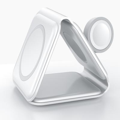 China Powerful 3 in 1 Wireless Charger with USB-Type C Input Port and Magnetic Foldable Design for sale