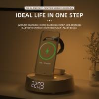 China 15W Fast Wireless Charger and Multi-Function Alarm Clock 6-in-1 for Mobile Phone for sale