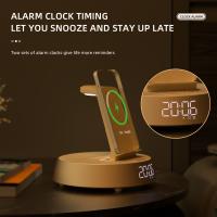 China 15W Fast Wireless Charger and Multi-Function Alarm Clock 6-in-1 for Mobile Phone for sale