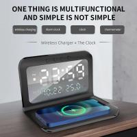China Qi Desk Wireless Phone Charger Holder with LED Display and 15W Wireless Charger Stand for sale