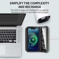 China Qi Desk Wireless Phone Charger Holder with LED Display and 15W Wireless Charger Stand for sale