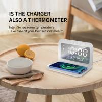 China Qi Desk Wireless Phone Charger Holder with LED Display and 15W Wireless Charger Stand for sale
