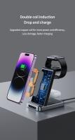 China Cellphone Earphone Smart Watch 3 in 1 Wireless Charging Station with 5V Power Output for sale