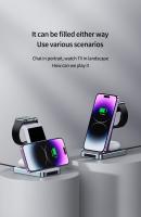 China Cellphone Earphone Smart Watch 3 in 1 Wireless Charging Station with 5V Power Output for sale