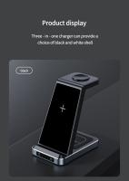 China Cellphone Earphone Smart Watch 3 in 1 Wireless Charging Station with 5V Power Output for sale