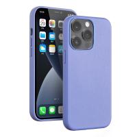 China 15 Pro Max Blue Real Leather Phone Case with Magnetic Metal Buttons and Card Flip Lanyard for sale