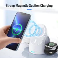 China Foldable Magnetic Wireless Charger for Watch Earphone Smart Adapter 5W 7.5W 10W 15W Black for sale