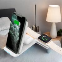 China Overvoltage Protection Magnetic Qi 15W Wireless Charger for Watch Airpods and Phones for sale