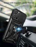 China iPhone TPU Camera Protection Mobile Back Cover Hybrid Shockproof Kickstand Ring Phone Case for sale