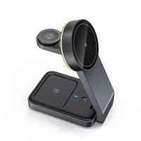 China 137mm*68mm*32mm Foldable Magnetic Aluminum 15W 3 In 1 Charger for iPhone Airpods Watch for sale