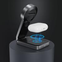 China 137mm*68mm*32mm Foldable Magnetic Aluminum 15W 3 In 1 Charger for iPhone Airpods Watch for sale