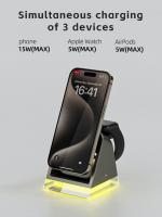 China 4 In 1 Foldable Magnetic Phone Watch with LED Desk Light and Fast Wireless Charger for sale