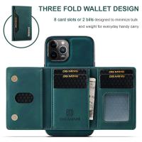 China Khaki Magnetic Card Holder Wallet Mobile Phone Cases for iPhone 11 12 13 14 15 Pro Max for sale