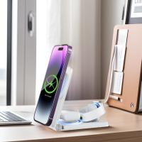 China 15W Aluminum Foldable Wireless Charging Stand for iPhone 15 Promax Customized Logo for sale