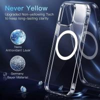 China 14 Pro Max Universal Shockproof Magnetic Clear TUP Phone Case for iPhone XR 11 12 13 for sale