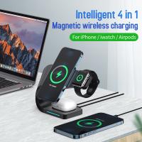 China 4 in 1 Magnetic Wireless Charger Stand for iPhone 14 15W Fast Charging Dock Station for sale