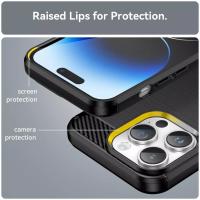 China Shockproof Thin Carbon Fiber Soft TPU Silicone Mobile Phone Case for iPhone 13 14 Pro Max for sale