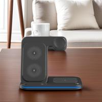 China Portable 15W 3 In 1 Fast Charging Desktop Foldable Mobile Phone Universal QI Wireless Charger Stand Holder For Phone Airpod iWatch for sale