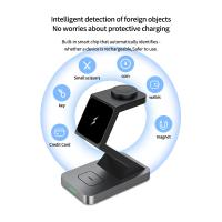 China Customizable 3 in 1 Magnetic Wireless Charger for Headset Watch Desktop Qi Charger for sale