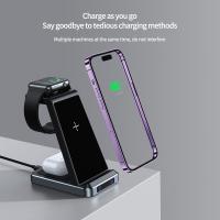 China Black/White 15W Fast Wireless Charging Station for Cellphone Earphone and Smart Watch for sale