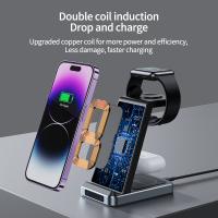 China Black/White 15W Fast Wireless Charging Station for Cellphone Earphone and Smart Watch for sale