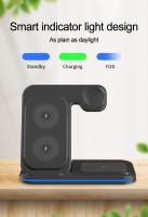 China 15W Maximum Output 3 in 1 Wireless Charging Station for Phones Airpods and Watch for sale