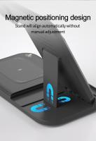China 15W Maximum Output 3 in 1 Wireless Charging Station for Phones Airpods and Watch for sale