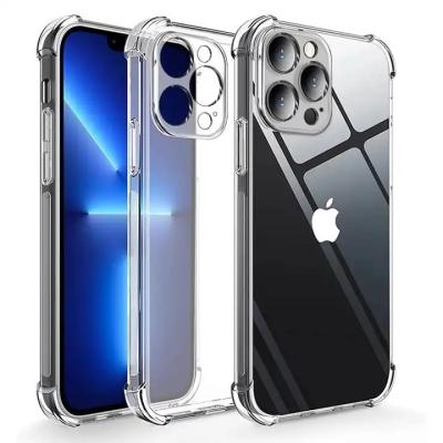 China Transparent Cell Back Cover For iPhone 14 Pro Max TPU Phone Case Support wireless charge for sale