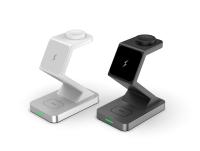 China Fast Charging Magnetic Phone Charging Stand with 3 in 1 Wireless Charger and Type C Input Design for sale