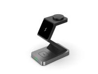 China Fast Charging Magnetic Phone Charging Stand with 3 in 1 Wireless Charger and Type C Input Design for sale