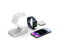 China Fast Charging Magnetic Phone Charging Stand with 3 in 1 Wireless Charger and Type C Input Design for sale