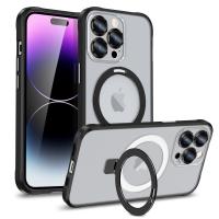 China Matt Skin Full Lens Cover Anti Slip Magnetic Wireless Charger Phone Case for iPhone 14 Pro 14 Pro Max Kick Stand and Shockproof for sale