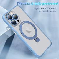 China Matt Skin Full Lens Cover Anti Slip Magnetic Wireless Charger Phone Case for iPhone 14 Pro 14 Pro Max Kick Stand and Shockproof for sale