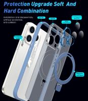 China Matt Skin Full Lens Cover Anti Slip Magnetic Wireless Charger Phone Case for iPhone 14 Pro 14 Pro Max Kick Stand and Shockproof for sale
