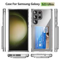 China Mobile Phone Cases for Samsung Galaxy S23 S23U Shockproof Hard PC Transparent Clear and Card Holder for sale