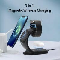 China ABS Material 3 in 1 Magnetic Wireless Charger for iPhone 14 Pro Max and Smart Watch 6 5 for sale